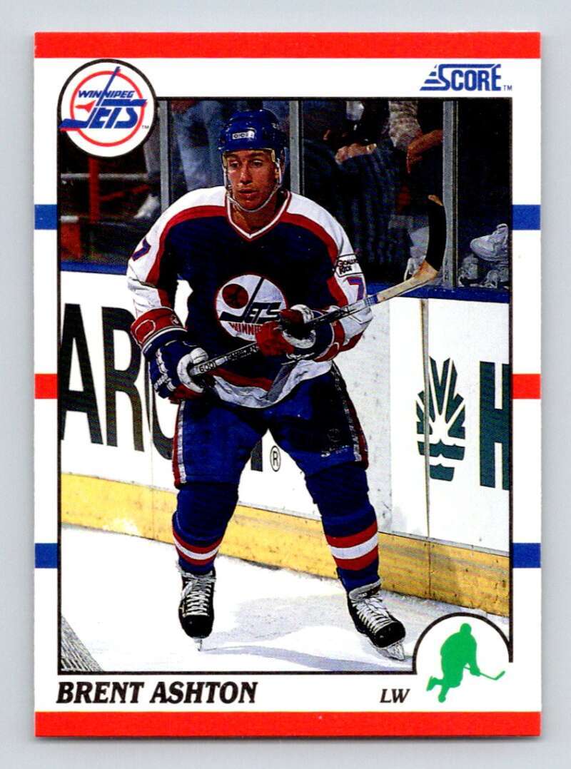 1990-91 Score #31b Brent Ashton COR Winn Jets (LW on card front ...