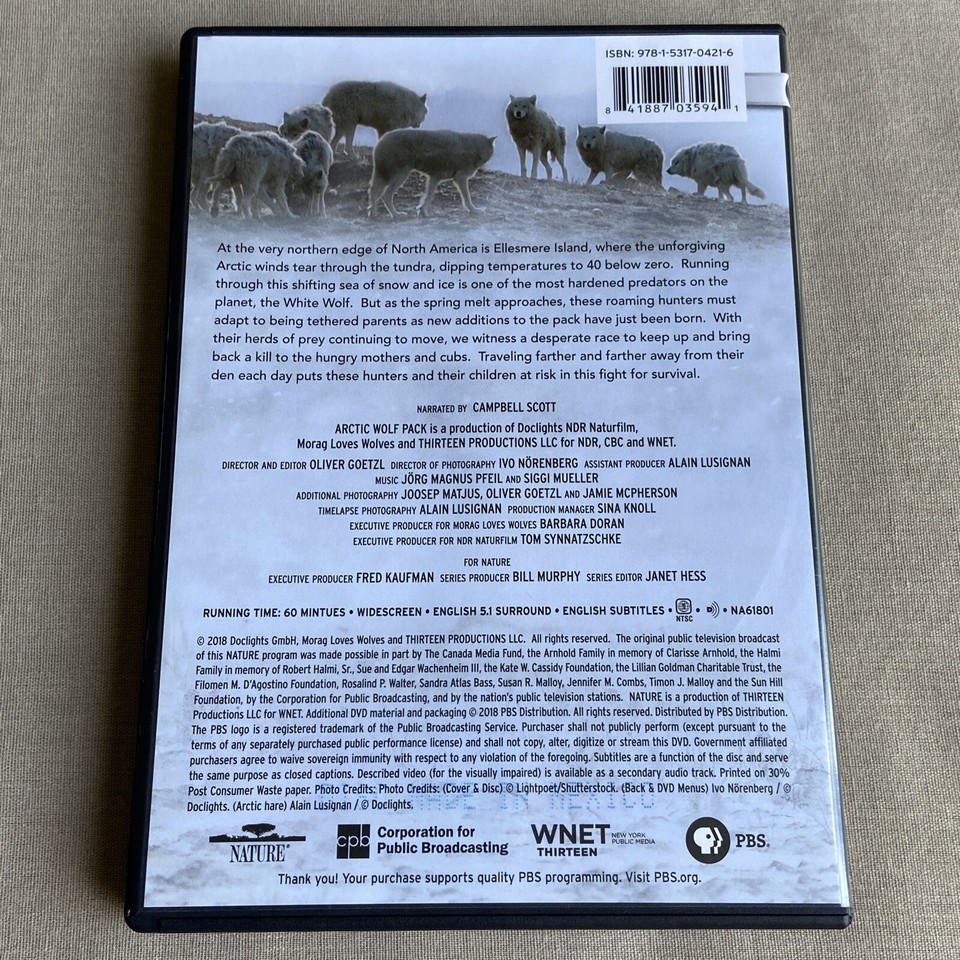 Arctic Wolf Pack (PBS NATURE) (DVD 2018) Documentary Wildlife Animal ...