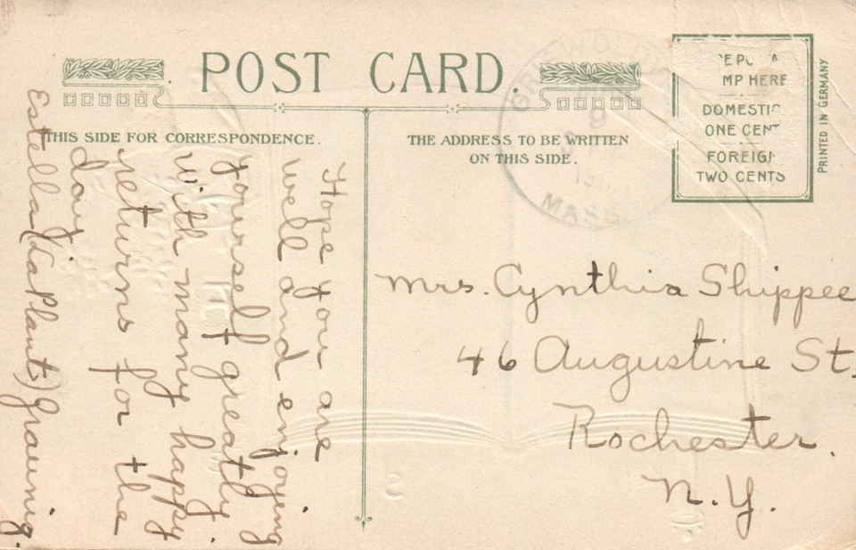 Antique Birthday Greetings Birds and Scenery Postcard John Winsch 1910 ...