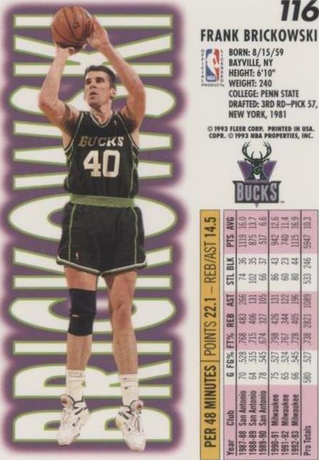 1993-94 Fleer - Frank Brickowski #116 for sale | eBay