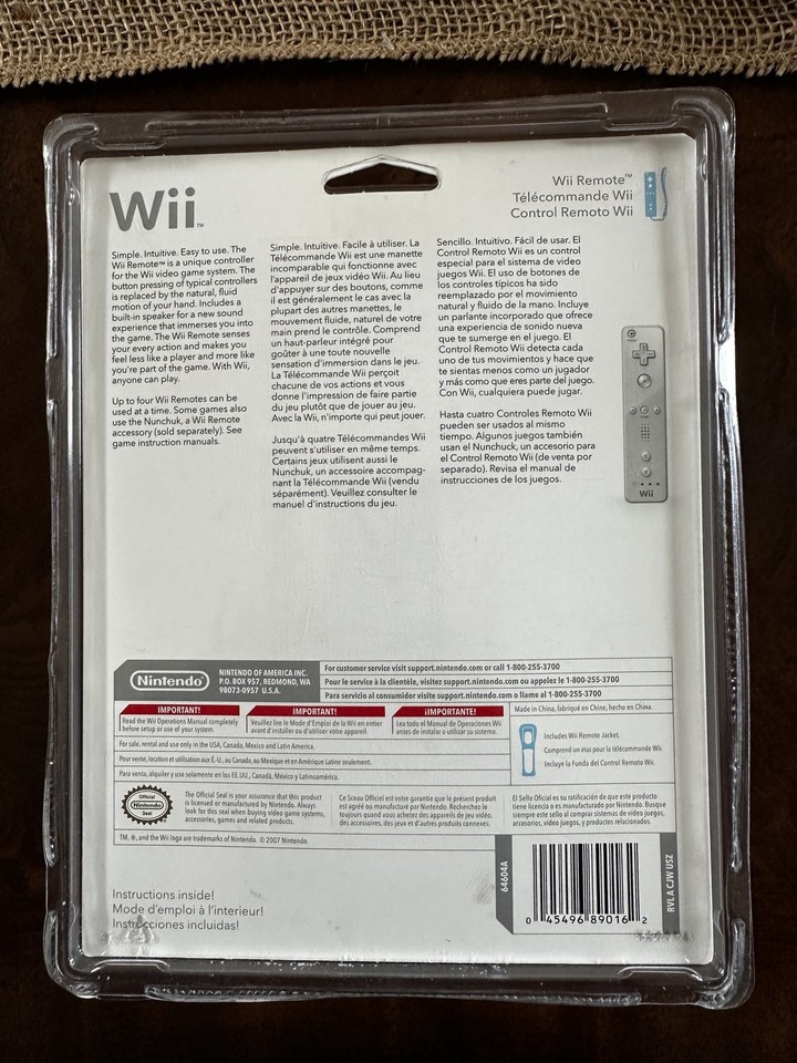 Nintendo Wii Remote Controller New Factory Sealed OEM White Includes ...