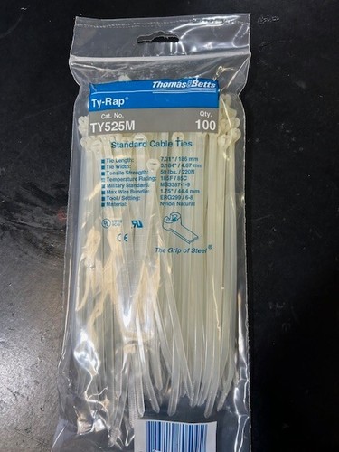 Thomas & Betts TY525M Cable Ties - White for sale online | eBay