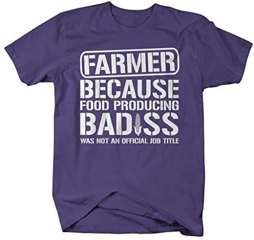 Shirts By Sarah Men's Funny Farmer T-Shirt Food Producing Bad*ss Shirt ...