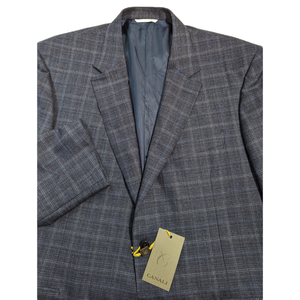 Canali Wool Plaid Sport Coat Blazer Natural Comfort Italy Sz 52R NWT ...
