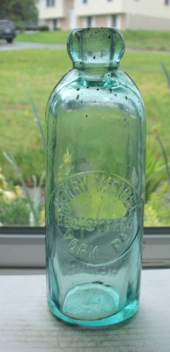 STUNNING AQUA HUTCH EMBOSSED, HENRY WEIGEL, YORK, PA | eBay