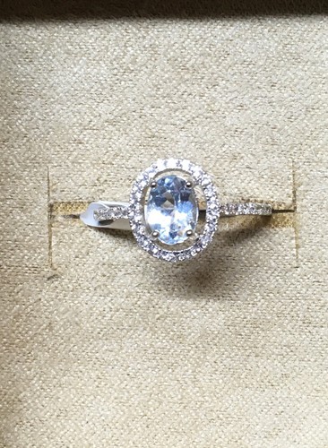 JTV Oval Sky Blue Topaz Ring 1.4ctw Rhodium Over Sterling Sz9 New In ...