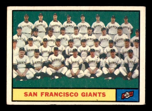 1961 Topps Baseball #167 San Francisco Giants Team VG/EX *e2 | eBay