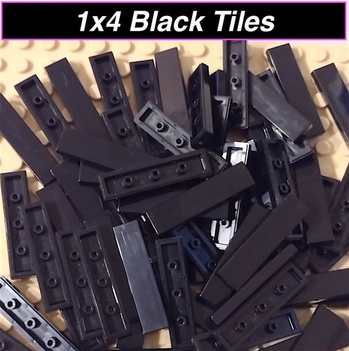 Lego 1x4 Black Tile Smooth Tile Tiles X20 NEW | eBay