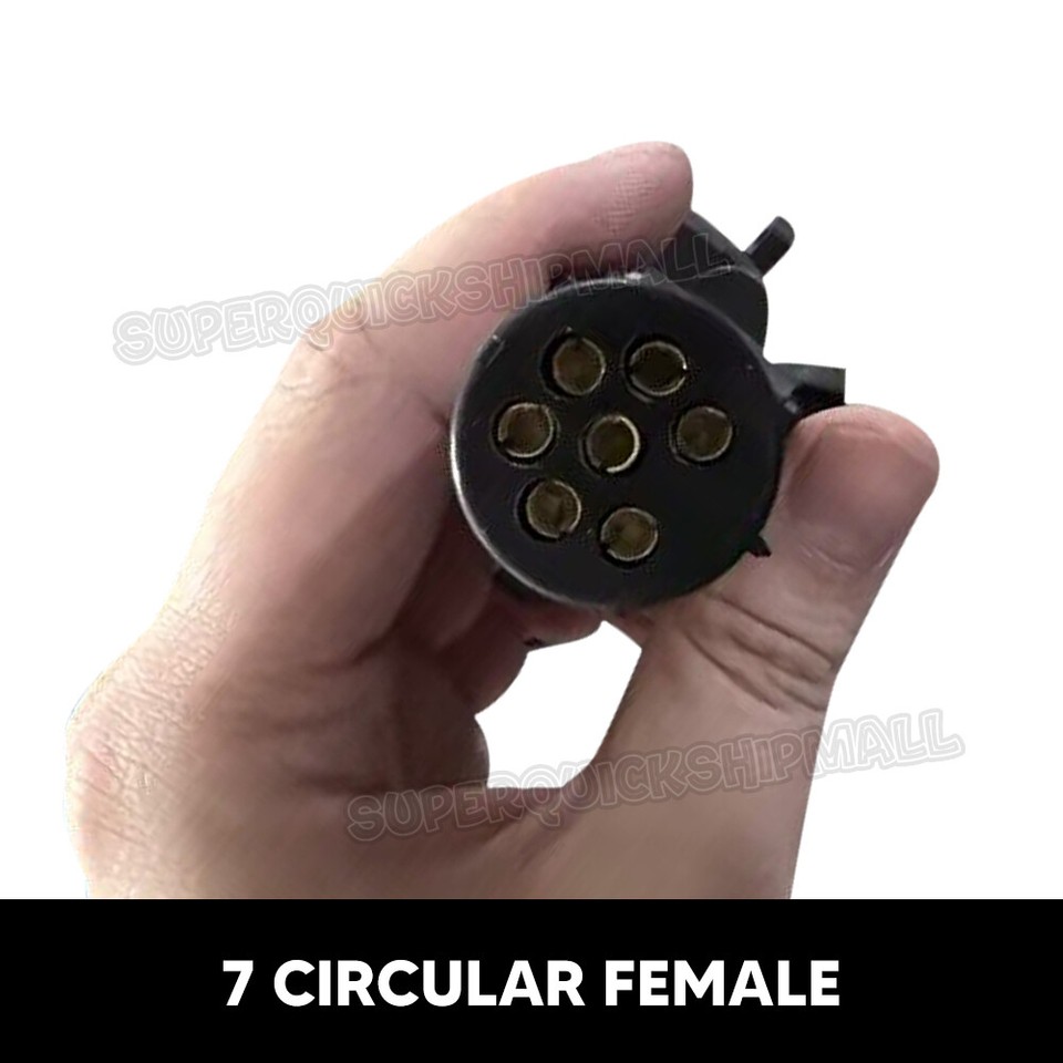 7 Pin Small Round to 7 Pin Flat Trailer Connector Adaptor Plug ARK ...