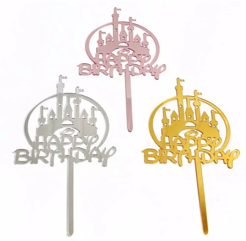 Princess Castle Cake Topper Sign Birthday Decoration Acrylic Plastic 3 ...