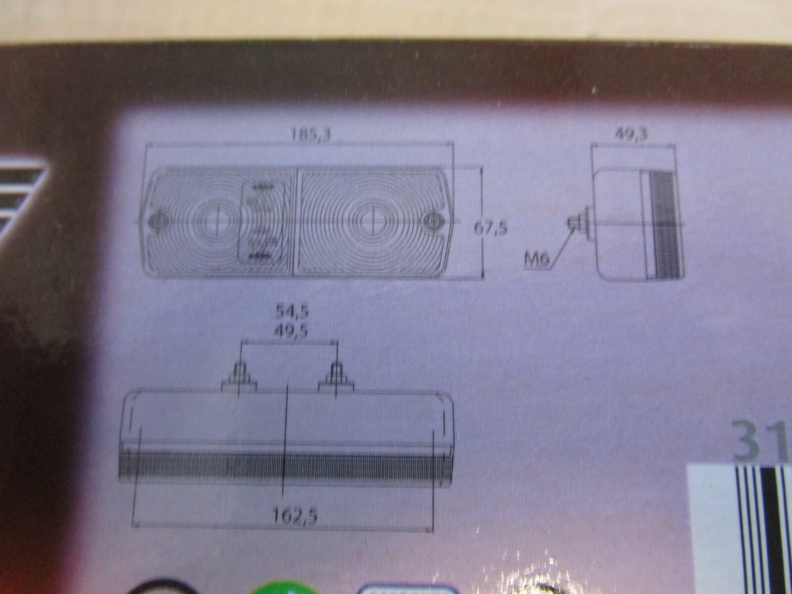 LKW Trakor Rückleuchte Rücklicht Blinker hi. Kotflügel flach SET SIM ...