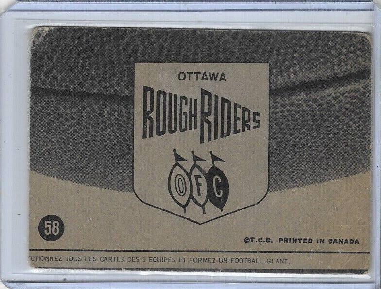 Ottawa Rough Riders Team Picture 1964 Topps CFL Football Card #58 | eBay
