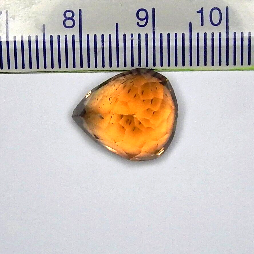 12.4ct Unheated Imperial Topaz Natural Mined Faceted Pear Needs Final ...