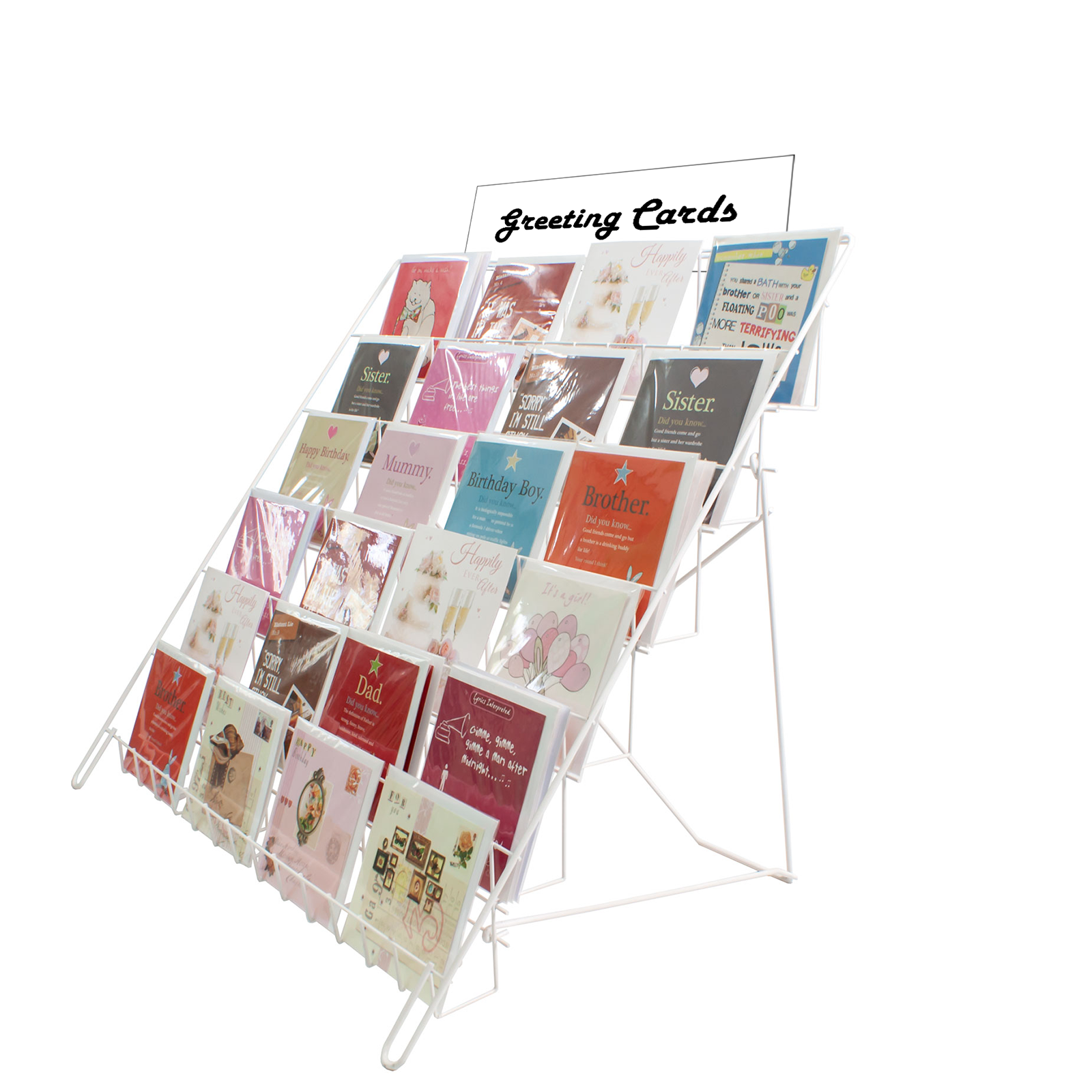 6 Tier Foldable Collapsible Counter Greeting Card & Book Display White ...