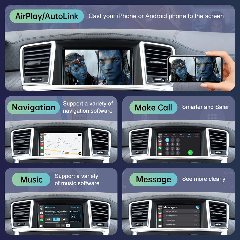 For Mercedes Benz ML GL W166 X166 Wireless CarPlay Android Auto GPS ...