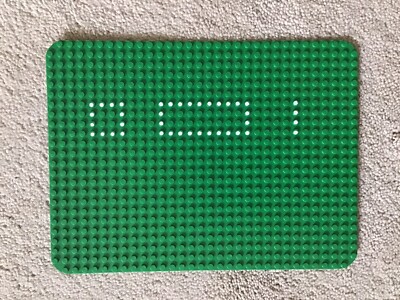Vintage Green LEGO 10" x 7 1/2" Base Plate with White Square Rectangle ...