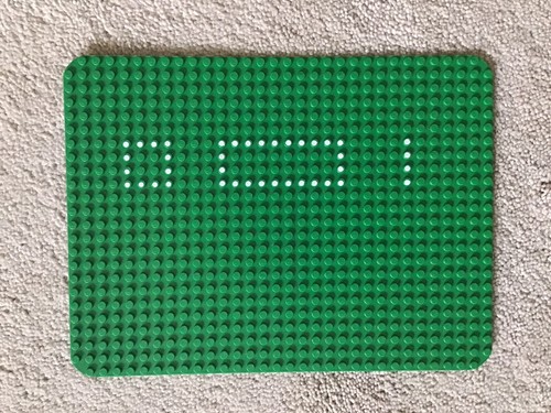 Vintage Green LEGO 10" x 7 1/2" Base Plate with White Square Rectangle ...