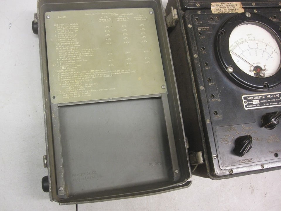 Vintage Phaostron 1950s ME-9B/U MX-815/U Military Multimeter | eBay
