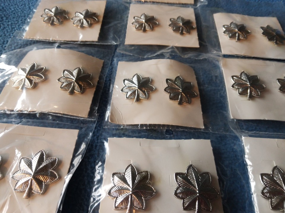 LOT OF 10 PAIRS - LIEUTENANT COLONEL - COLLAR PINS-NEW 3/2002 SEALED ...