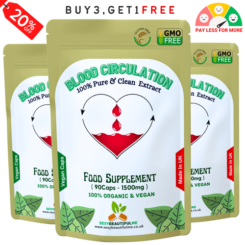 Blood Circulation Health Caps 1500mg-100%Vegan-Healthy Blood ...