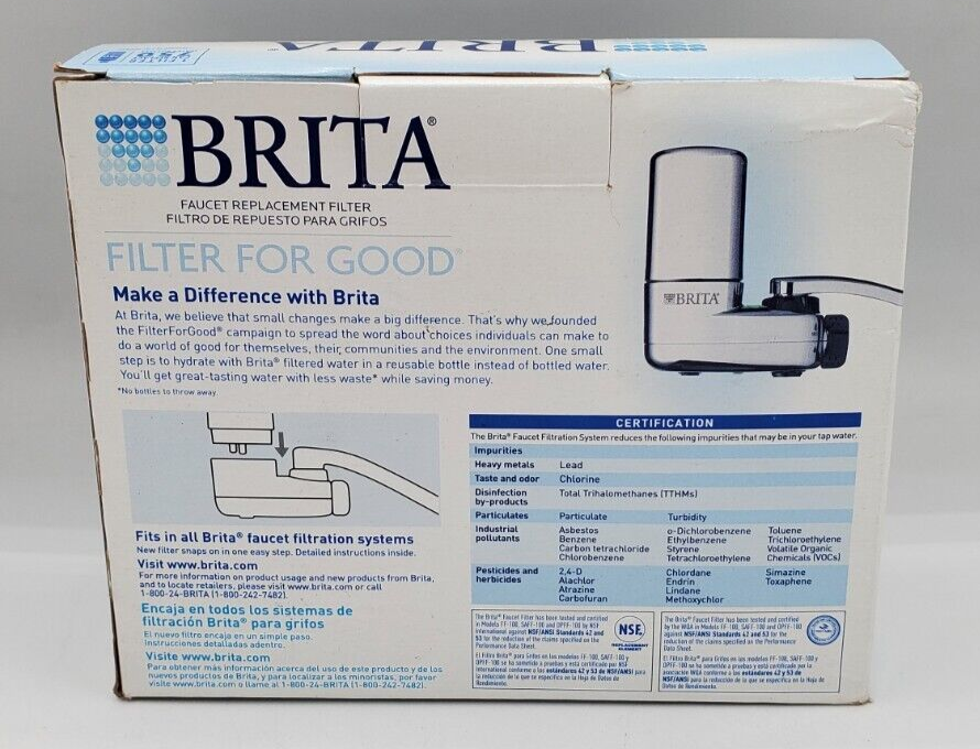 Brita Chrome Tap Water Faucet Replacement Filter Model FR-200 2 pack ...
