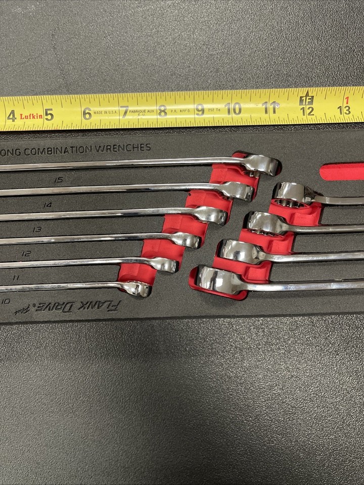 Snap-on Tools 10pc Metric Flank Drive Long Combo Wrench Foam Set ...