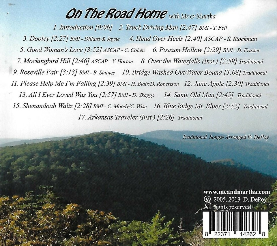 On the Road Home by Me & Martha - Don DePoy & Martha Hills (CD, 2013 ...