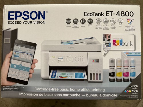 Epson EcoTank ET-4800 Color Inkjet All-In-One Printer - White ...