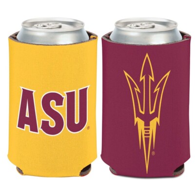 Arizona State Sun Devils 12oz Two Sided Can Cooler Beer Drink Soda Pop ...