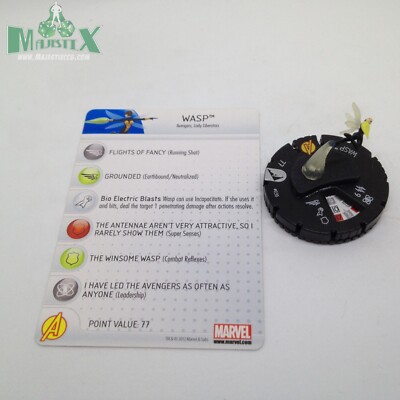Heroclix Chaos War set Wasp (Janet Van Dyne) #030 Rare figure w/card ...