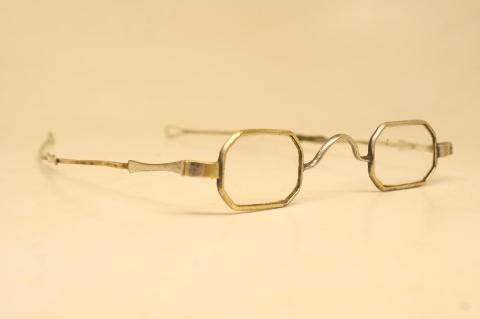 Antique Eyeglasses 19th Century Brass Sliding Temple … - Gem