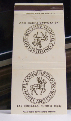 Rare Vintage Matchbook Cover R3 Las Croabas Puerto Rico Conquistador ...