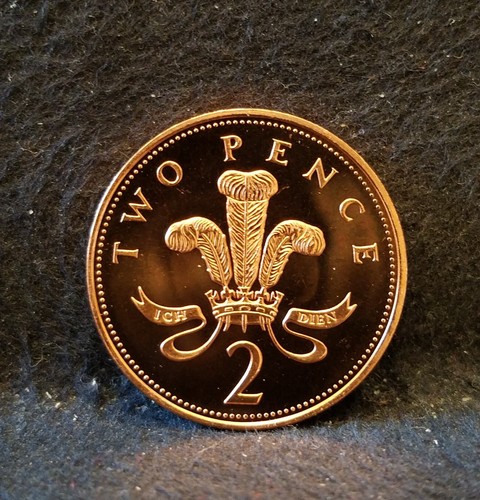 1994 Great Britain 2 pence, Prince of Wales plum, choice red BU, KM ...