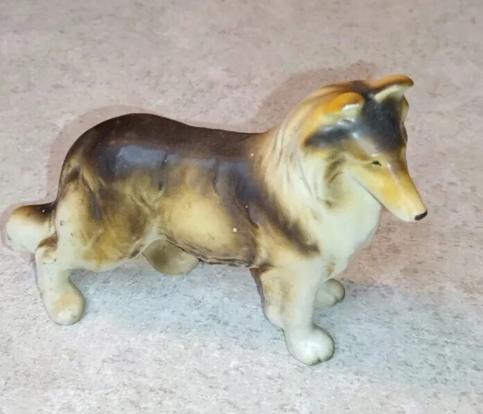Vintage Ceramic Collie Dog Lassie Dog Figurine Japan | eBay