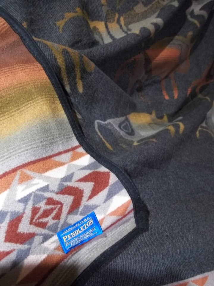 PENDLETON WOOL BLANKET BUFFALO INDIAN ARTIST DESIGN VINTAGE USA | eBay