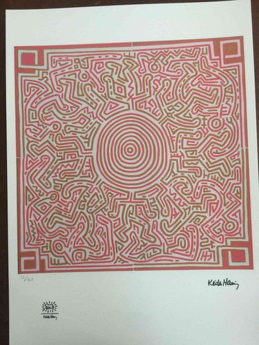 Keith Haring Lithography off set cm 50x70 signing on plate with ...