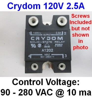 Crydom A1202 SSR Zero-Crossing Switch, Control: 90Vrms, Output: 24-140 ...