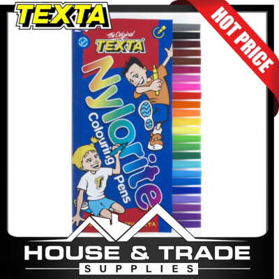 Texta Colouring Pens Nylorite 24 Colours with Wallet 0178858 | eBay ...