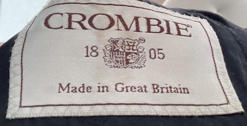 Crombie genuine black wool long coat chest 52” L 44” HRH label leeds ...