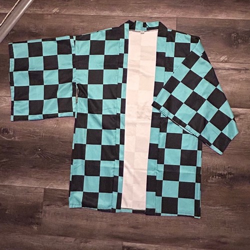 Demon Slayer Tanjiro Costume XL Cosplay Men's Kimono Cape Cloak Robe ...