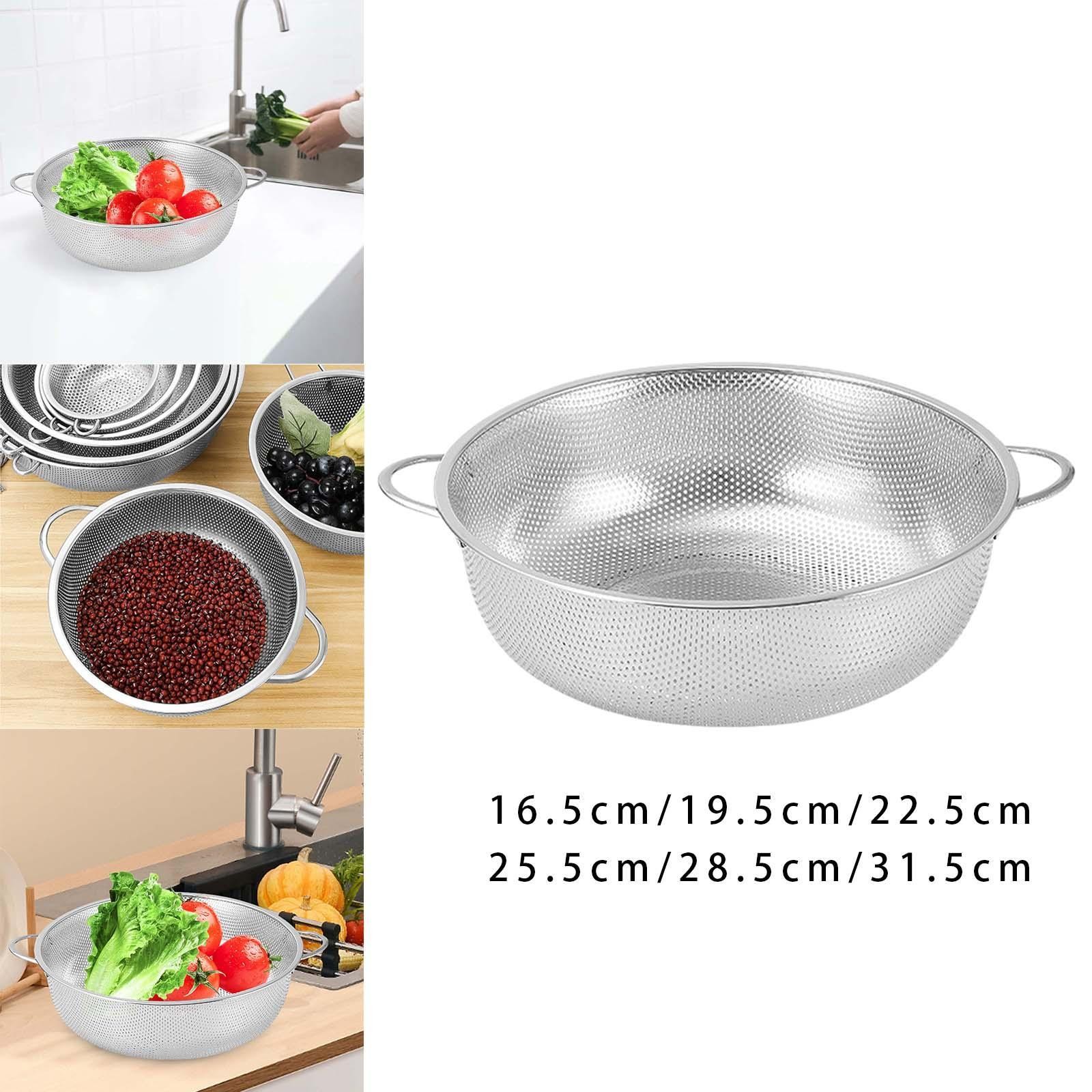 Stainless Steel Colander Strainer Rice Washing Bowl Rice Sieve Multi ...