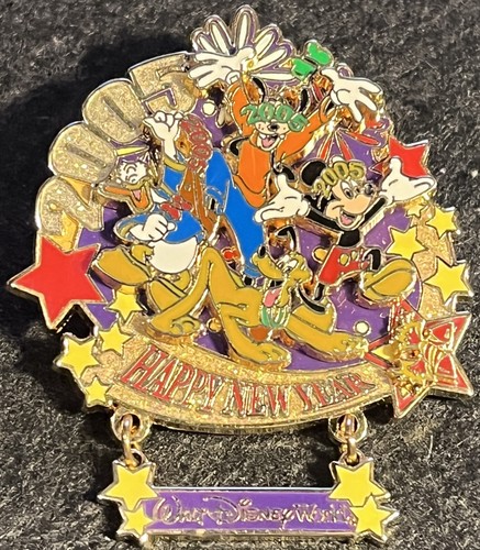 WDW DISNEY PIN - Mickey, Goofy, Donald & Pluto Happy New Year 2005 ...
