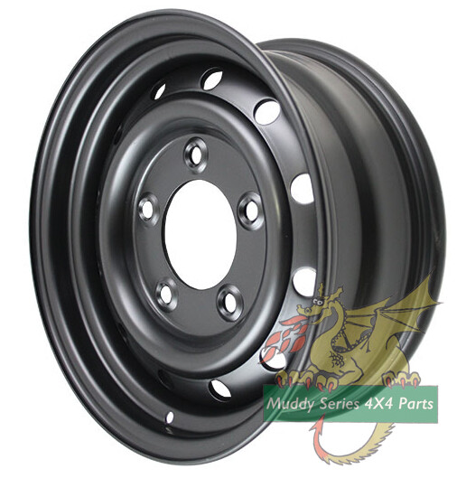 Land Rover Series Defender D1 RRC 6.5x16" ET21 Wolf wheel Rim Black ...