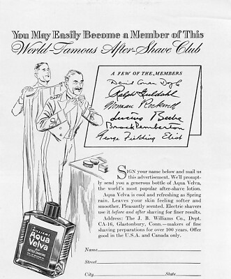 Aqua Velva After Shave Print Ad Vintage Advertisement Shaving ...