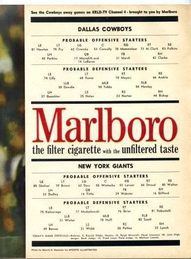 Dallas Cowboys New York Giants Program 1962 Cotton Bowl Meredith ...