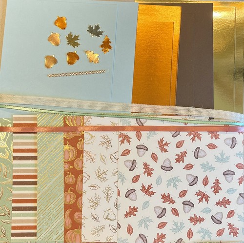 Stampin UP GILDED AUTUMN DSP 6x6” Card Scrapbooking Kit Gold Foil ...