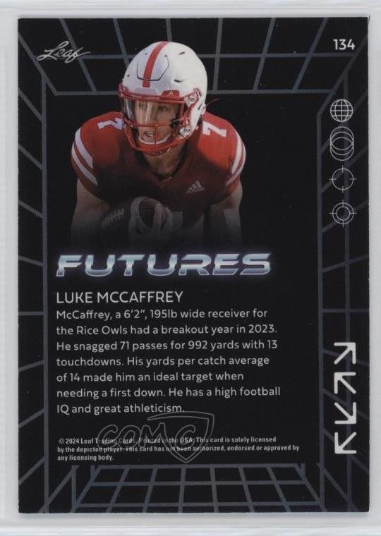 2024 Leaf Futures Silver Luke McCaffrey #134 Rookie RC | eBay