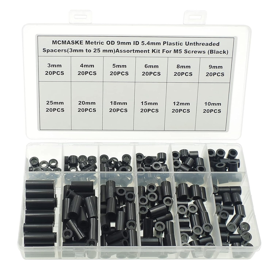 OD 9Mm(0.354") ID 5.4Mm(0.212") Plastic Unthreaded Spacers Assortment ...