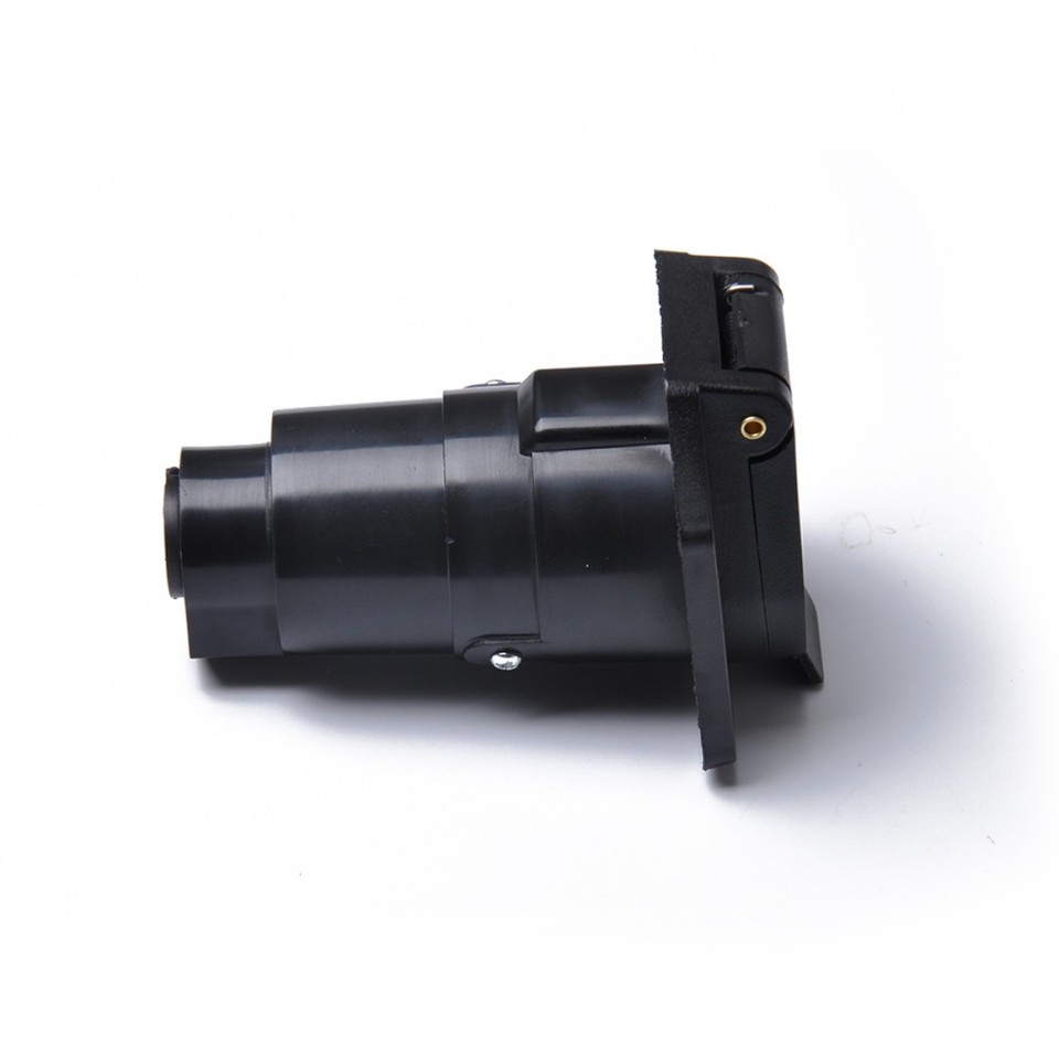 1 Pair 12V 7 Way Round RV Trailer Light Connector Adapter Plug and ...