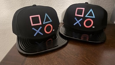 2 Sony Playstation Logo Glossy Black Embroidered PS Symbols SnapBack ...